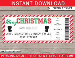 Christmas Boxing Ticket Gift Voucher | Printable Boxing Ticket Template