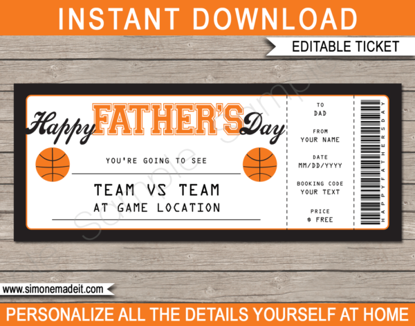Dallas Mavericks Game Ticket Gift Voucher | Printable Surprise NBA ...