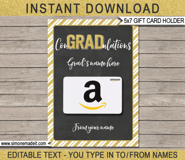 Printable Graduation Gift Card Holder Template | Custom Graduation Gift