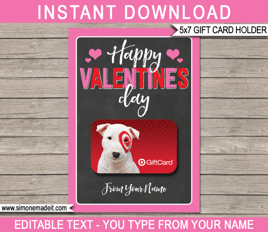 Printable Valentine's Day Gift Card Holder Template | Last minute Gift