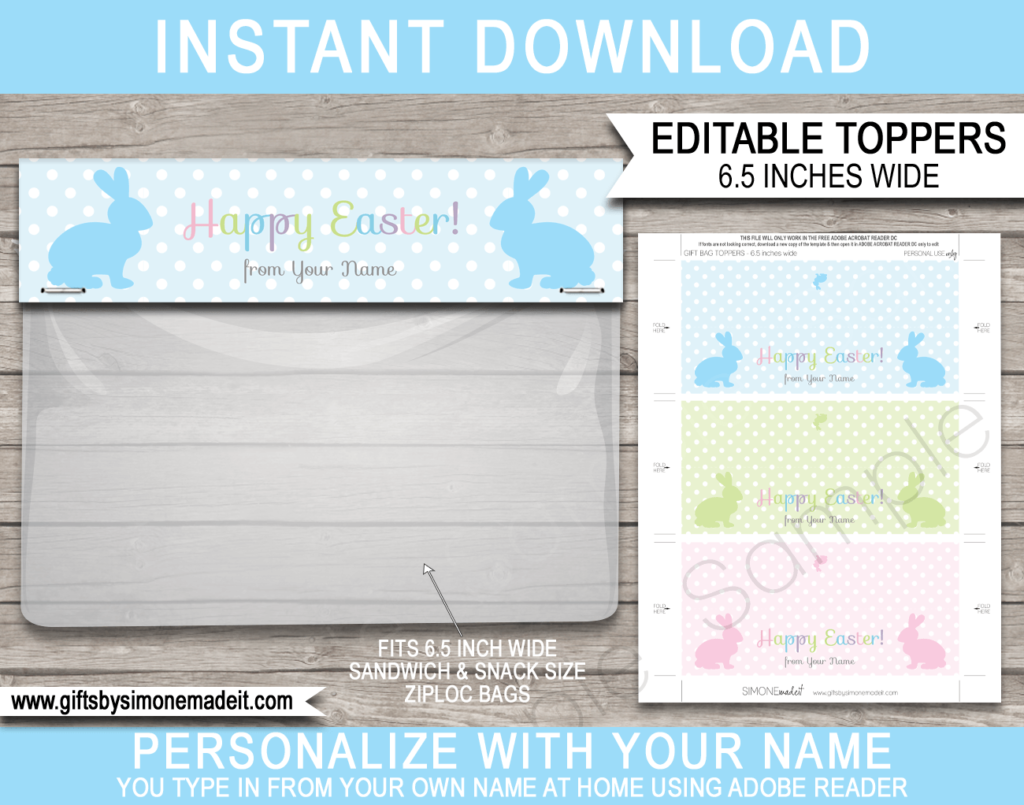 Printable Easter Treat Bag Toppers Template | Last Minute Class Gift Ideas