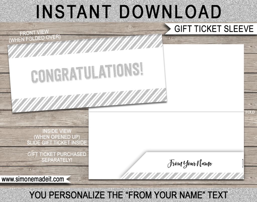 Congratulations Concert Ticket Template | Printable Gift Voucher