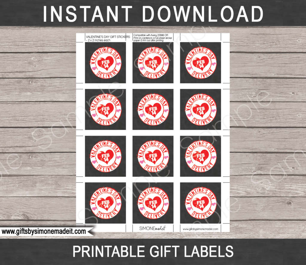 Valentines Gift Labels Template | Printable Valentine's Day Gift Tags
