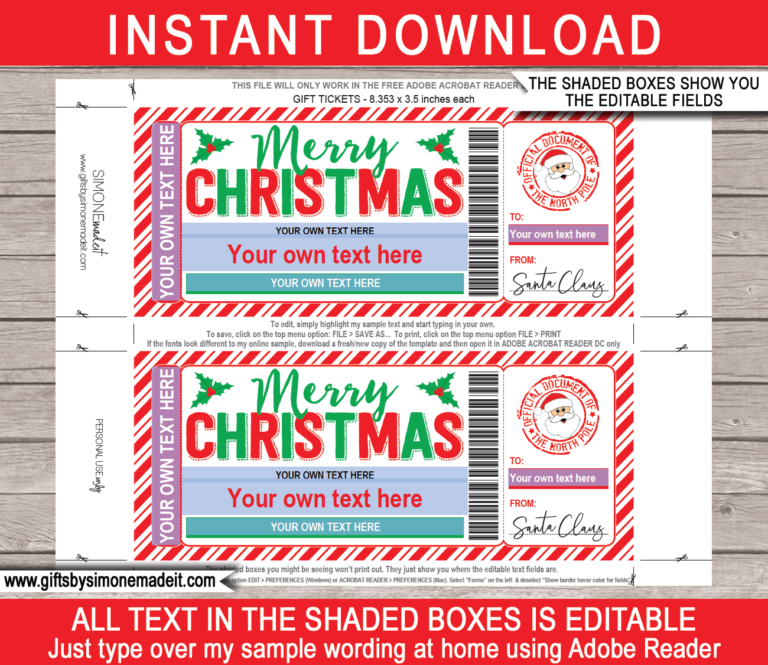 Gift Voucher from Santa Template | Printable Christmas Gift Certificate