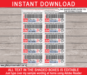 Christmas Santa Delivery Notices Template Set | Printable Shipping Labels