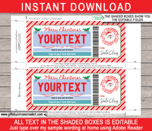 Santa Gift Certificate Template | Printable Christmas Gift Card